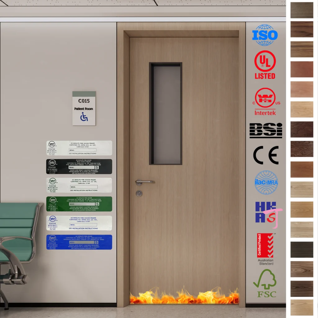 Fire Rated Door – Hospital Room Wood Interior Door, EU Certified