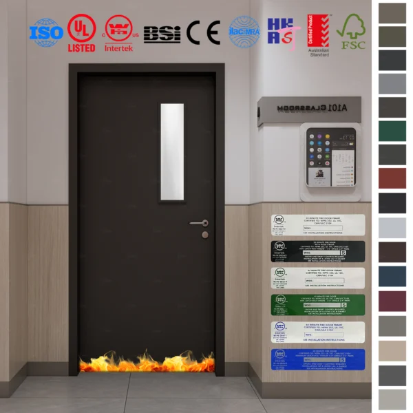 Fire Rated Door – Custom HPL Laminates Door with Dark Colors
