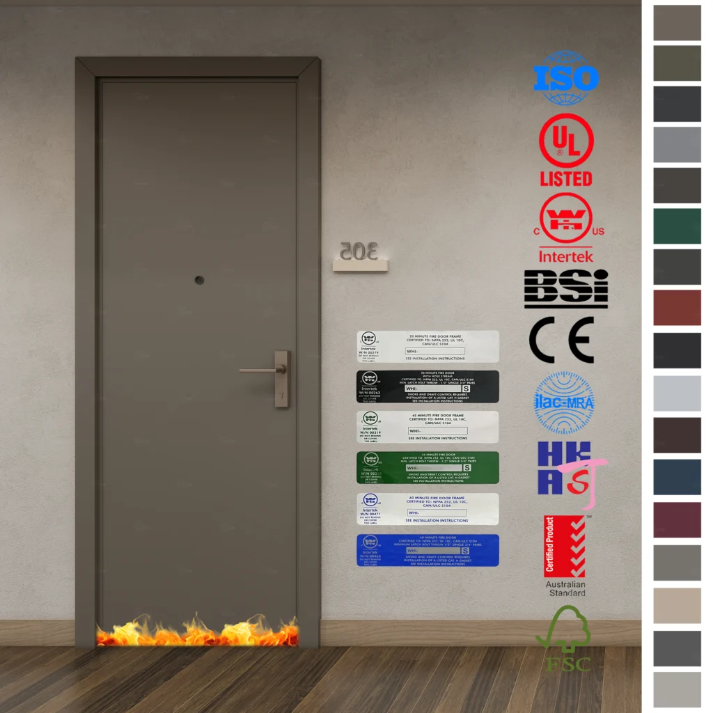 Fire Rated Door for Apartments – U-L 10B U-L 10C Walnut Veneer